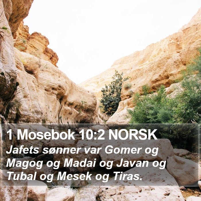 1 Mosebok 10:2 NORSK - Jafets sønner var Gomer og Magog og Madai og