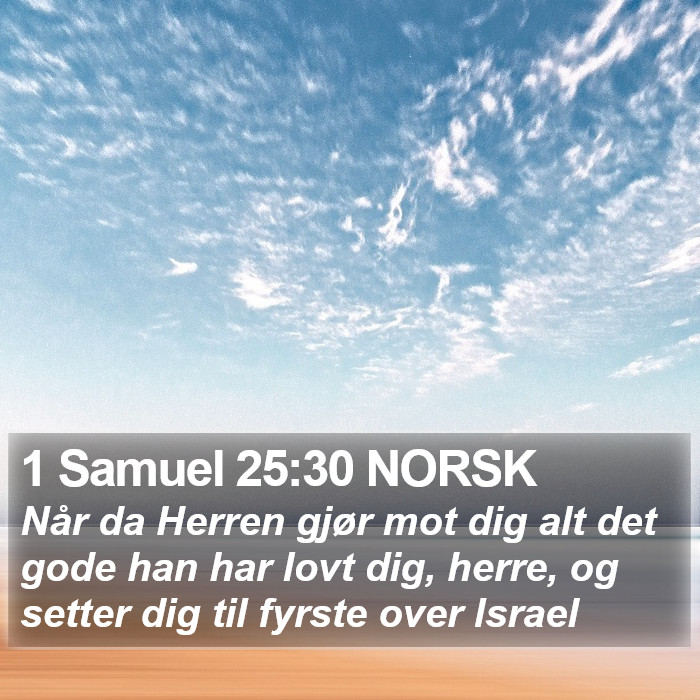 1 Samuel 25:30 NORSK - Når da Herren gjør mot dig alt det gode han har