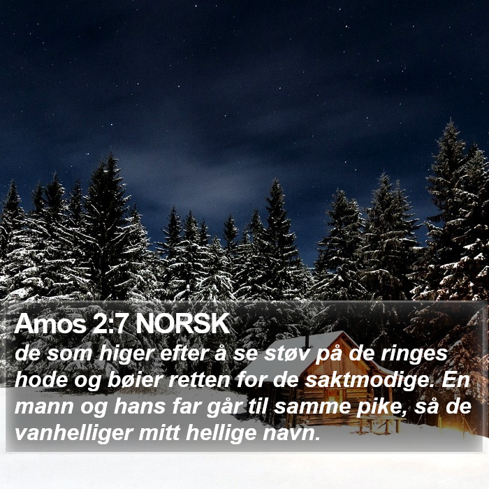 Amos 2:7 NORSK - de som higer efter å se støv på de ringes hode
