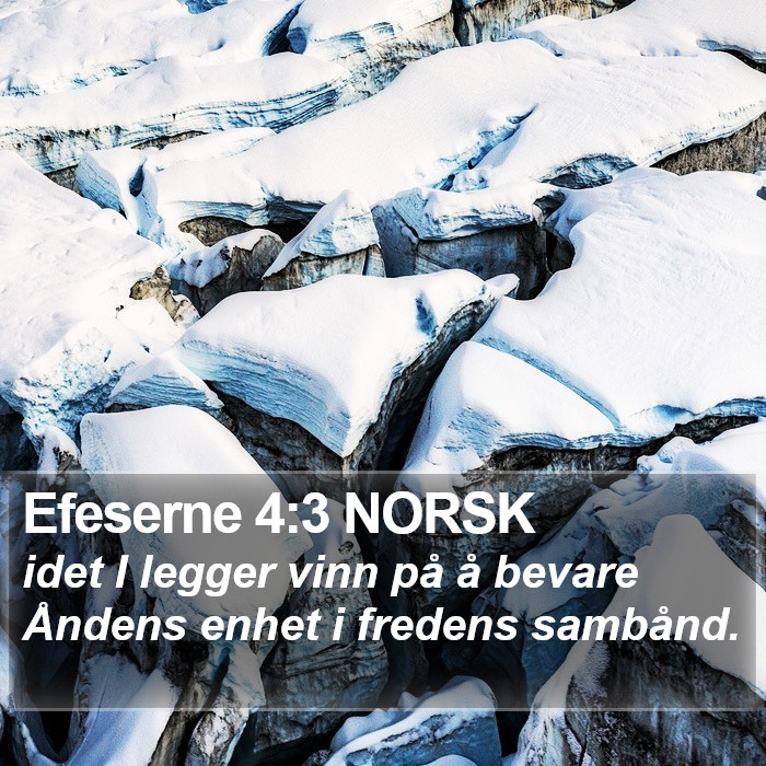 Efeserne 4:3 NORSK - idet I legger vinn på å bevare Åndens enhet i
