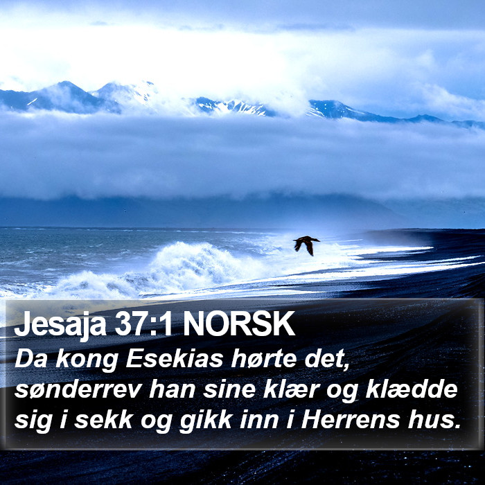 Jesaja 37:1 NORSK - Da kong Esekias hørte det, sønderrev han sine