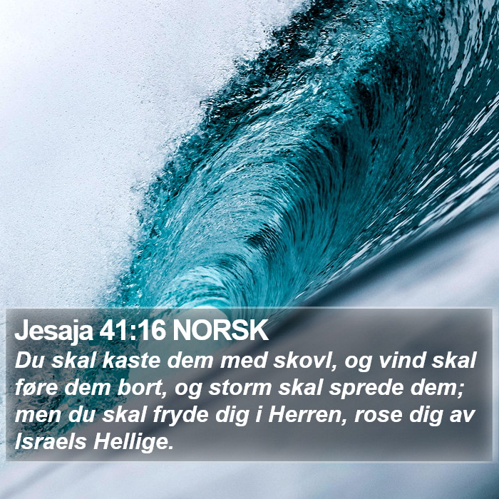 Jesaja 41:16 NORSK - Du skal kaste dem med skovl, og vind skal føre