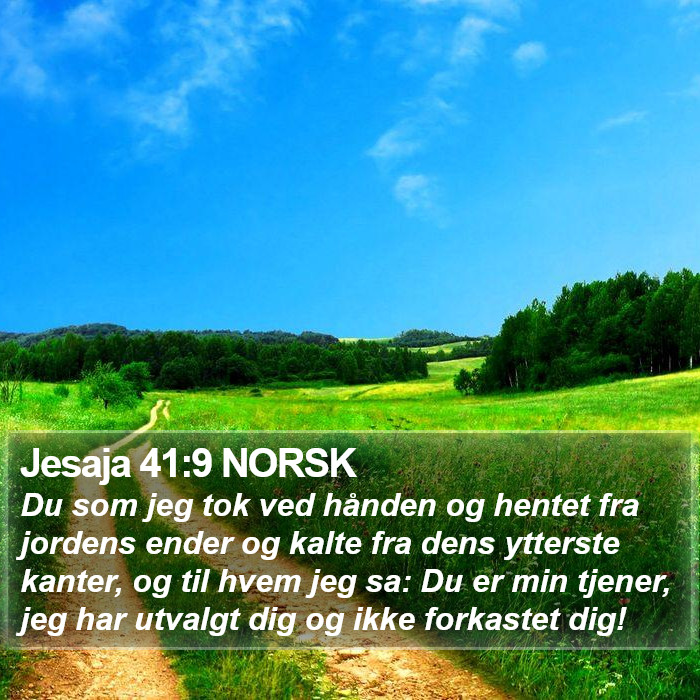 Jesaja 41:9 NORSK - Du som jeg tok ved hånden og hentet fra jordens
