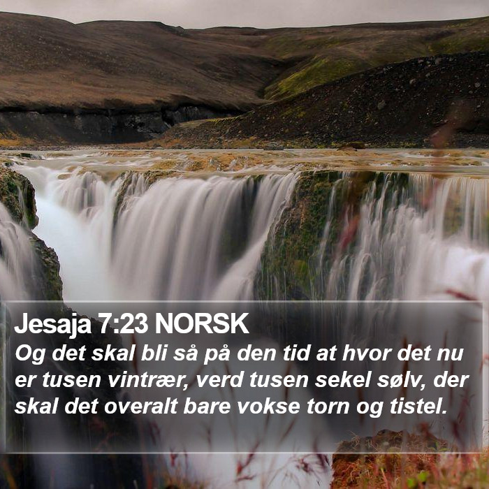 Jesaja 7:23 NORSK - Og det skal bli så på den tid at hvor det nu er