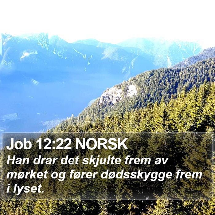 Job 12:22 NORSK - Han drar det skjulte frem av mørket og fører