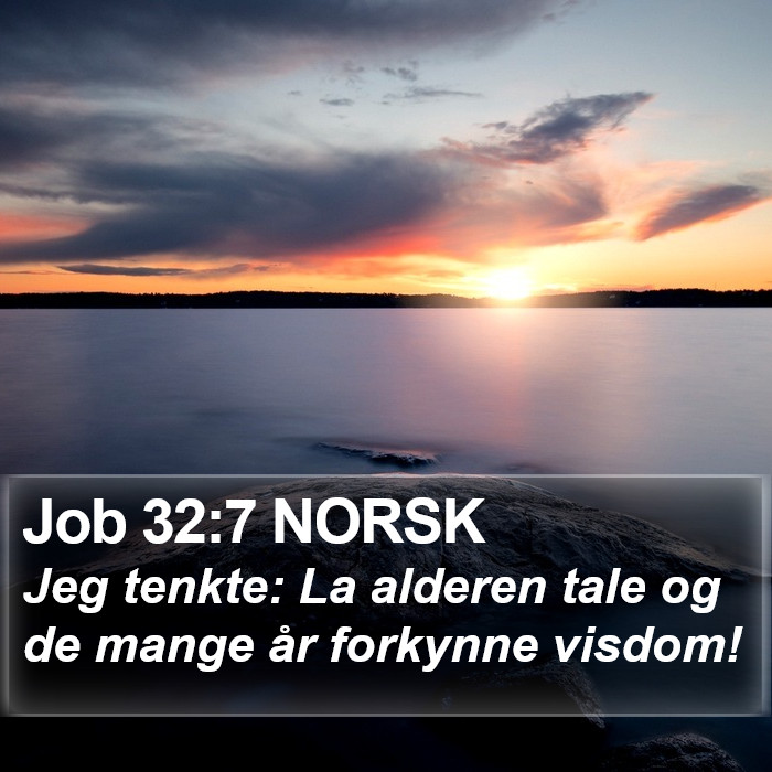 Job 32:7 NORSK - Jeg tenkte: La alderen tale og de mange år