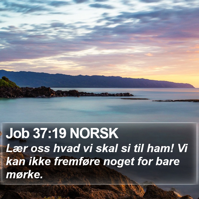 Job 37:19 NORSK - Lær oss hvad vi skal si til ham! Vi kan ikke