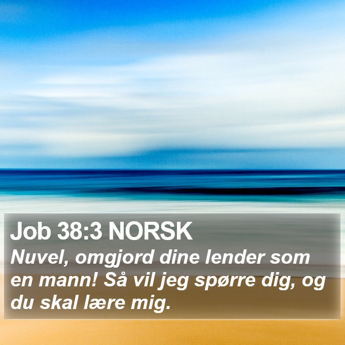 Job 38:3 NORSK - Nuvel, omgjord dine lender som en mann! Så vil