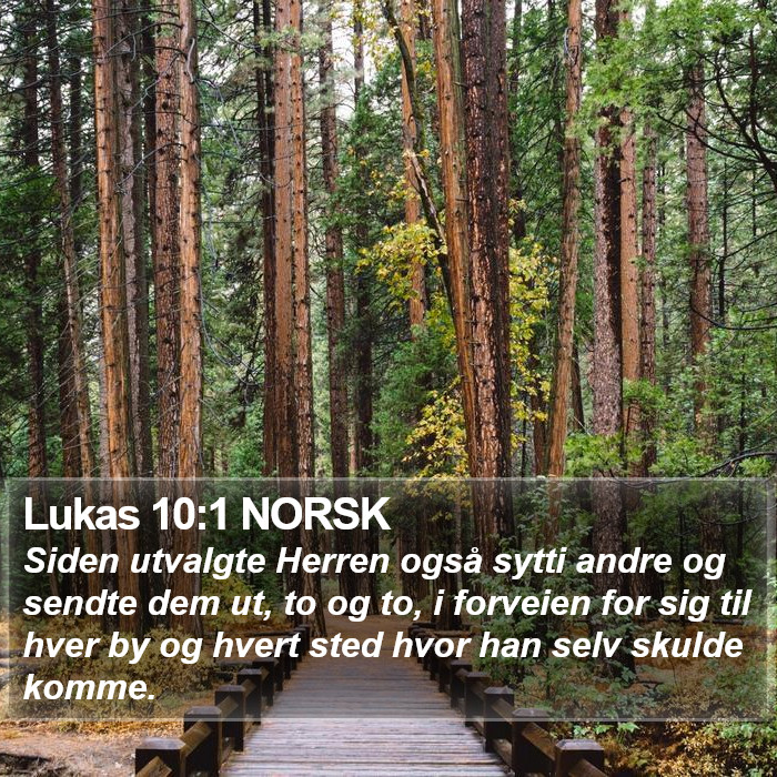 Lukas 10:1 NORSK - Siden utvalgte Herren også sytti andre og sendte