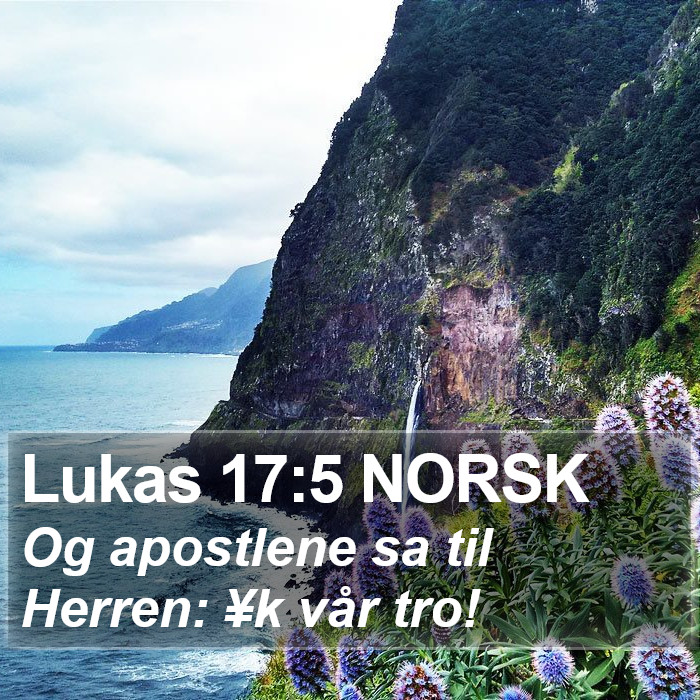 Lukas 17:5 NORSK - Og apostlene sa til Herren: ¥k vår
