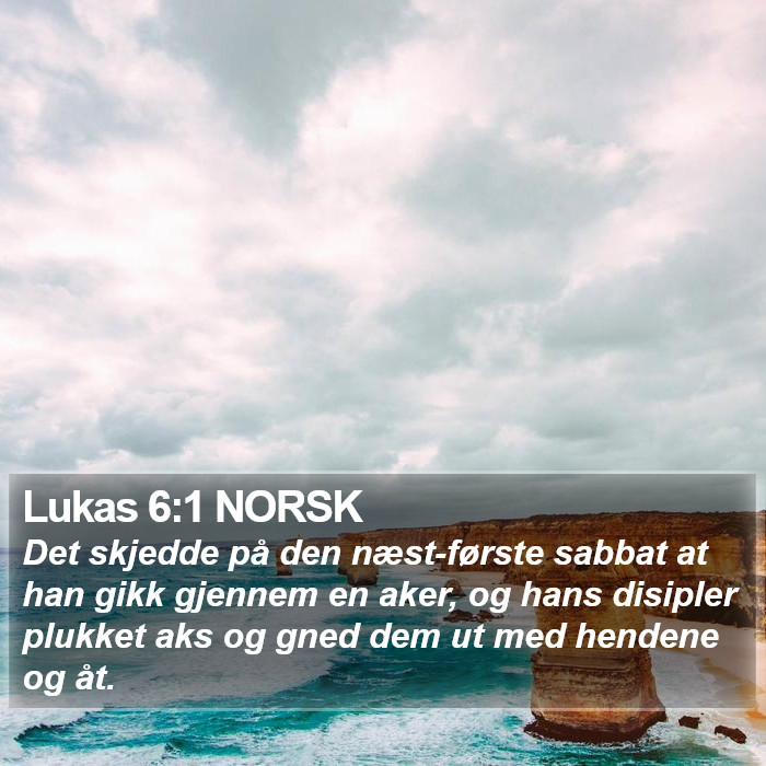 Lukas 6:1 NORSK - Det skjedde på den næst-første sabbat at han