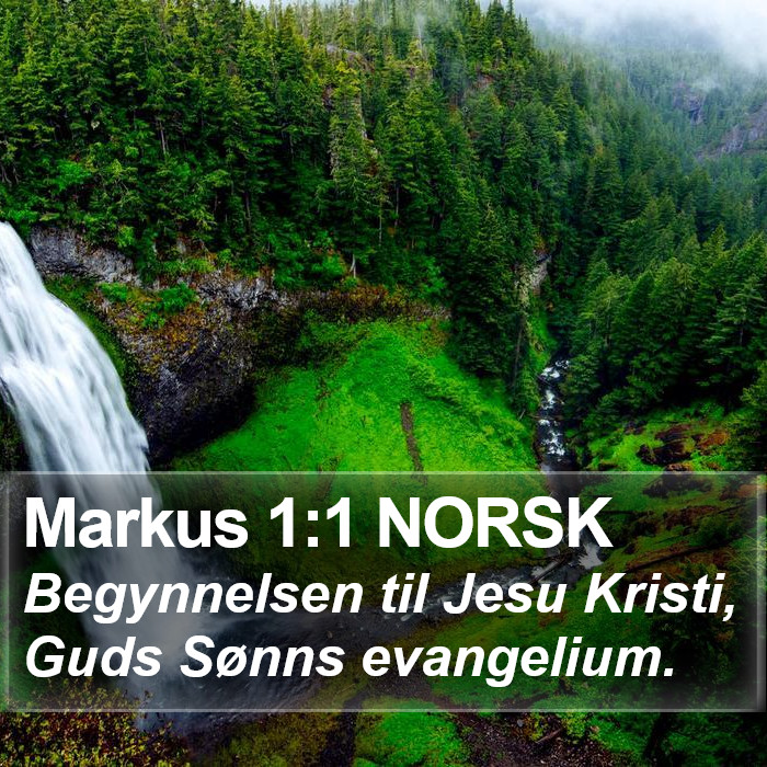 Markus 1:1 NORSK - Begynnelsen til Jesu Kristi, Guds Sønns