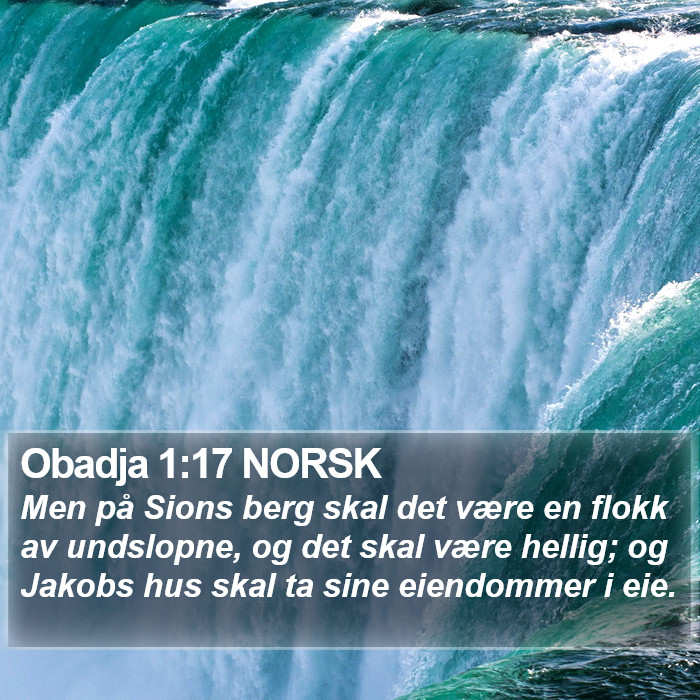 Obadja 1:17 NORSK - Men på Sions berg skal det være en flokk av