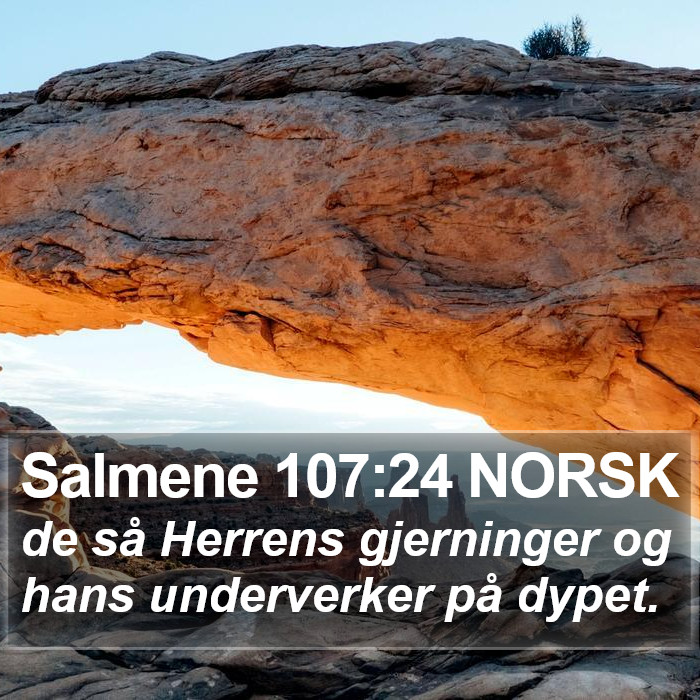 Salmene 107:24 NORSK - de så Herrens gjerninger og hans underverker på