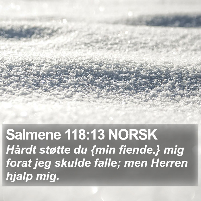 Salmene 118:13 NORSK - Hårdt støtte du {min fiende.} mig forat jeg