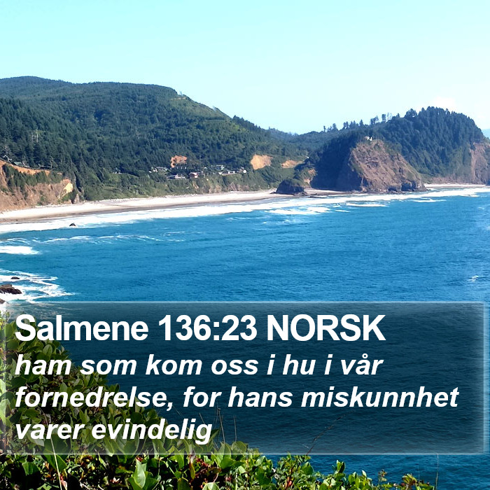 Salmene 136:23 NORSK - ham som kom oss i hu i vår fornedrelse, for hans